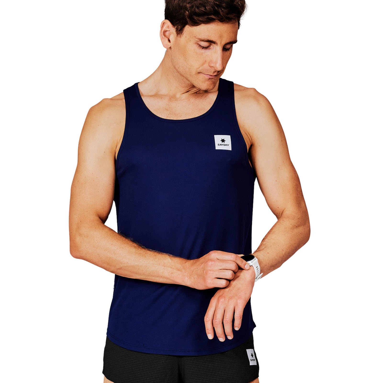 Mens Saysky Clean Flow Singlet | High Performance Race Day Top